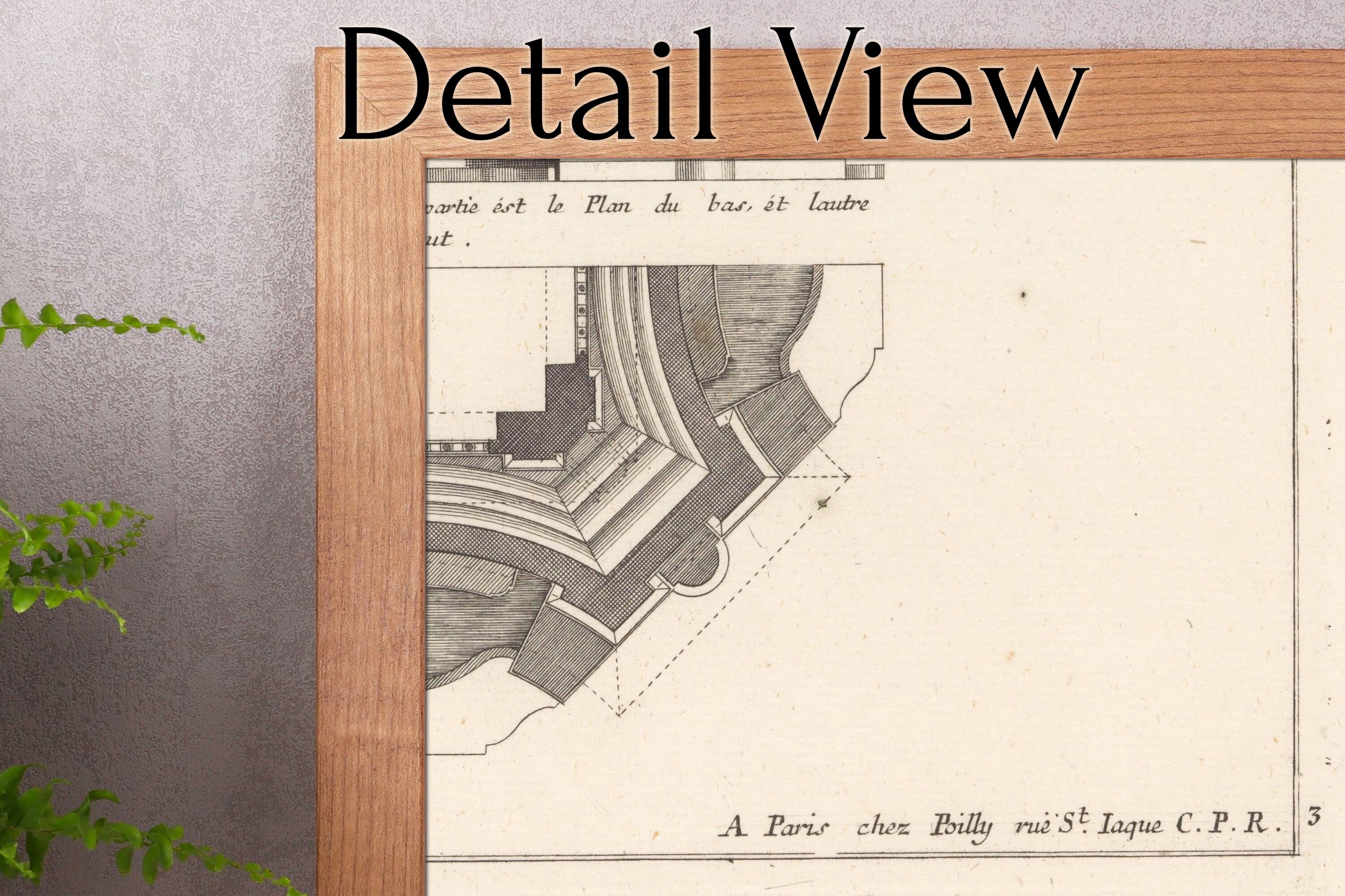 Parisian Architectural Drawing Set | Blueprint Antique Illustration Art ...