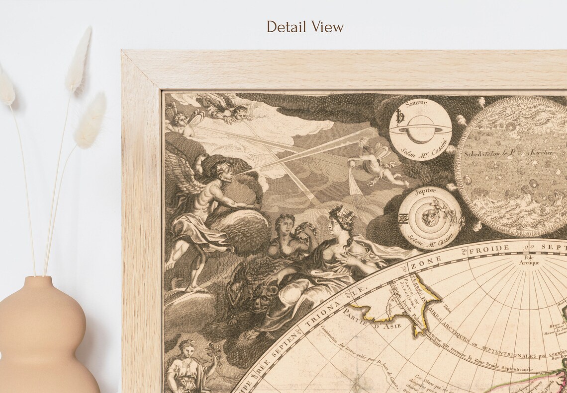 Hand Illustrated World Map | Detailed Intricate Spanish French Rococo ...