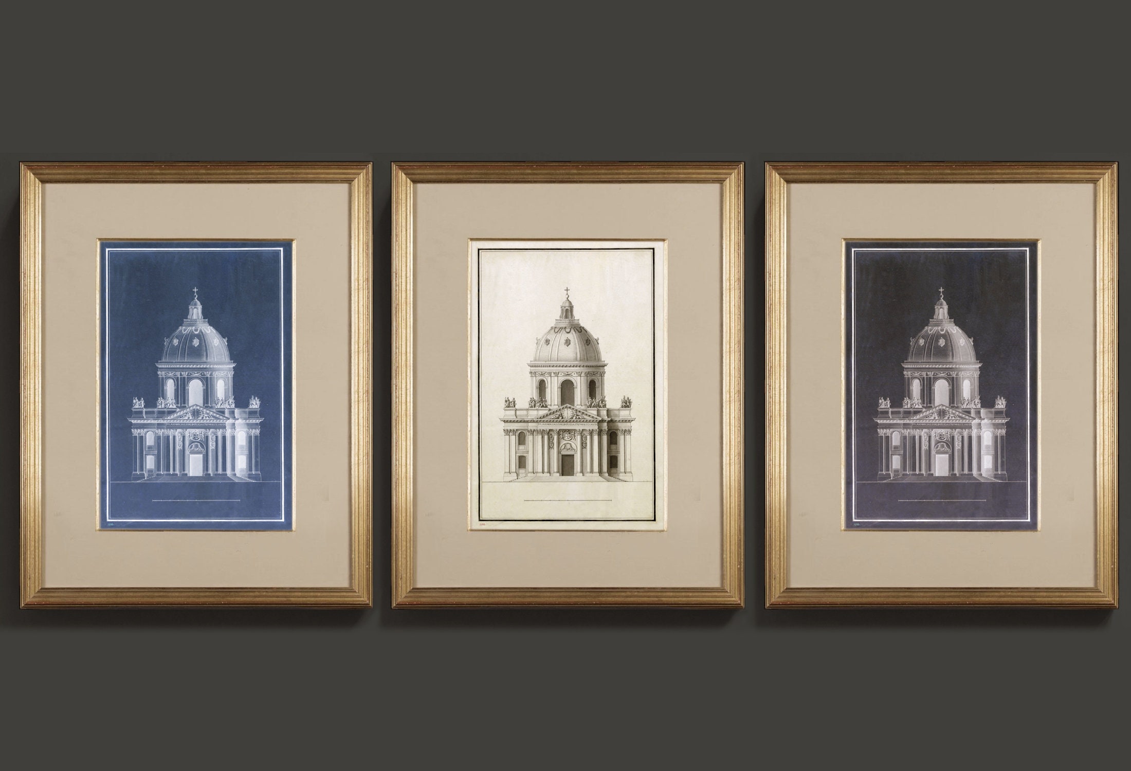 Architectural Drawing Set | Blueprint Antique Illustration Art | Urban ...