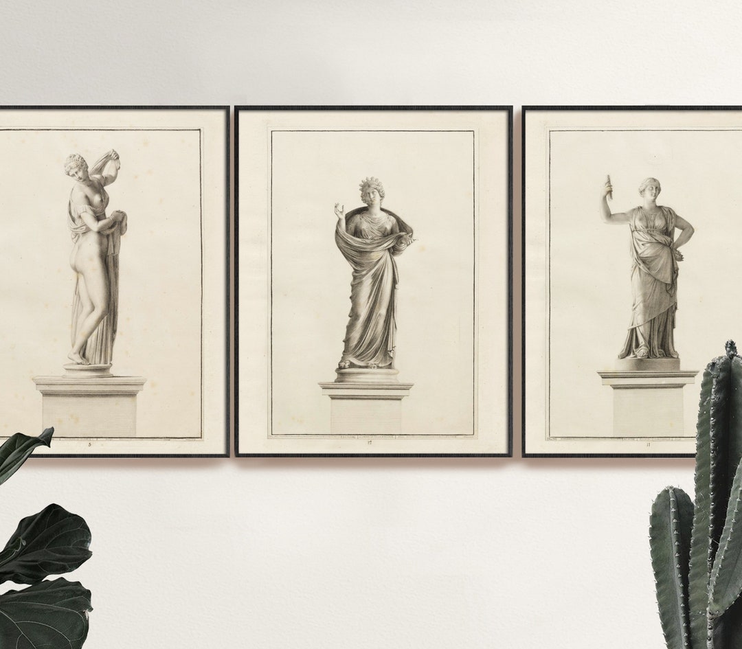 Set of 3 Classical Drawings Instant Download Feminine Classical Greek ...
