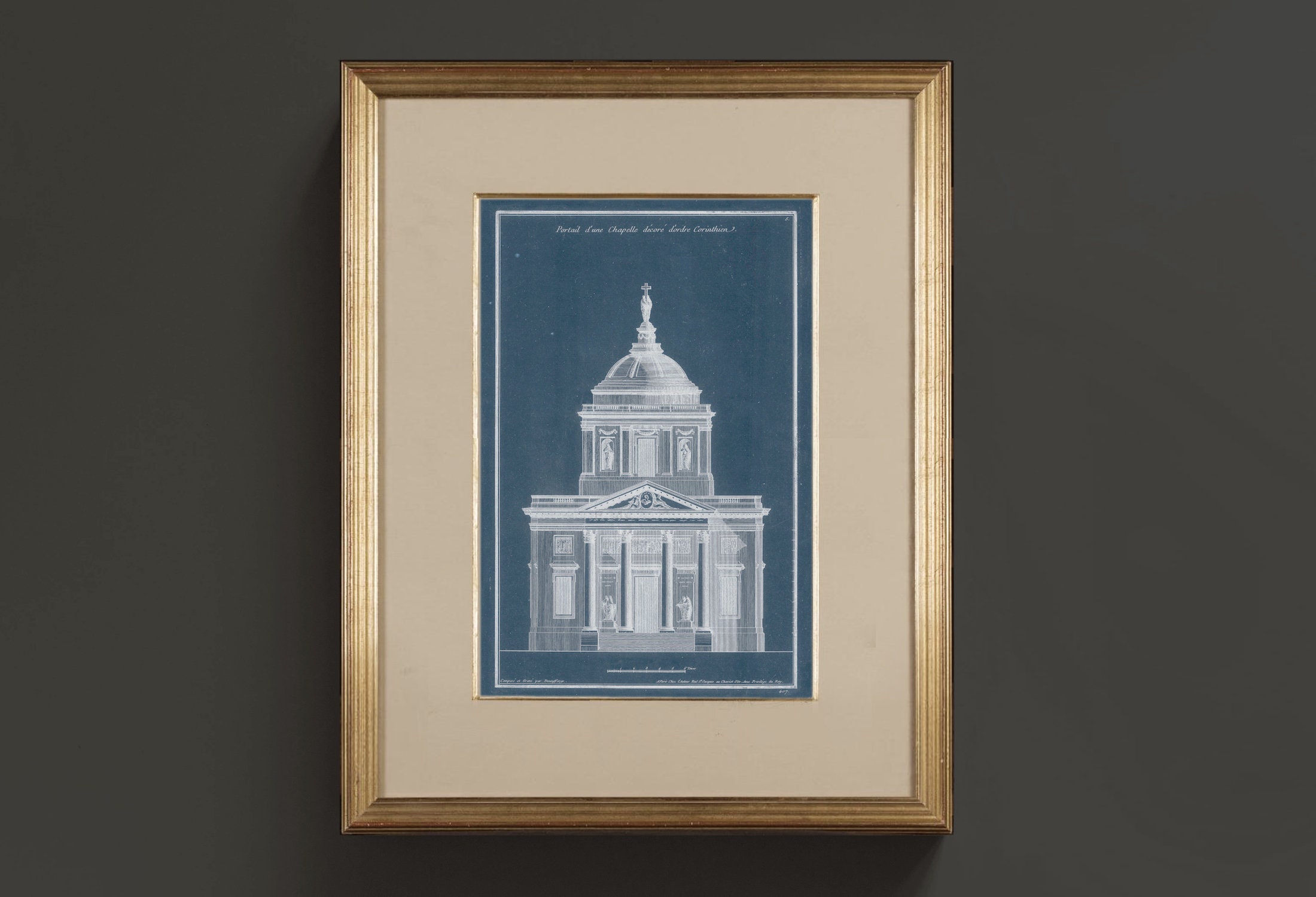 Vintage Architecture Print Set | Blueprint & Negative Antique ...