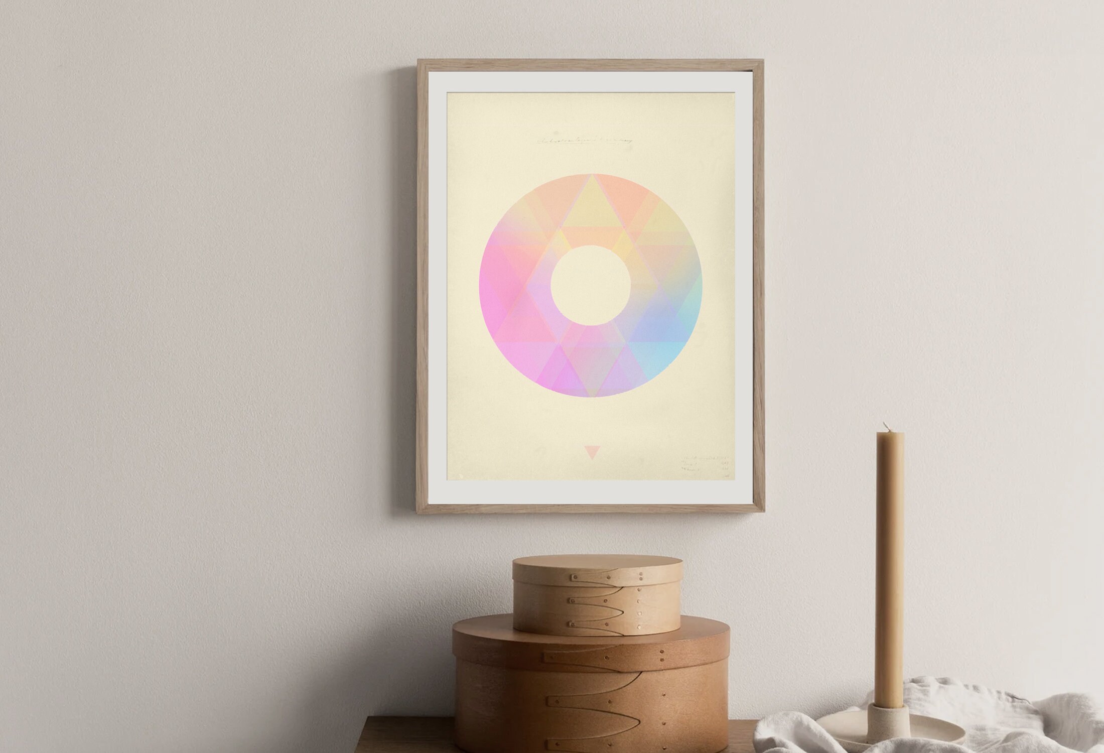 Retro Color Wheel Unique Shapes Instant Download Graphic Abstract Wall ...