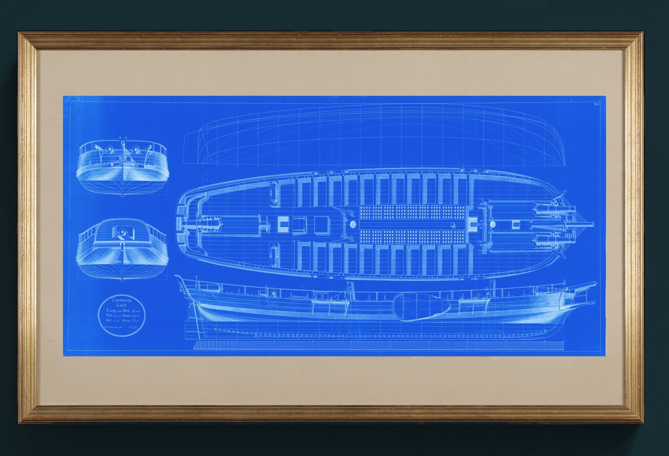 Vibrant Ship Blueprint Instant Download Historic Antique Illustration ...