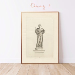 Set of 3 Classical Drawings Instant Download | Feminine Classical Greek ...