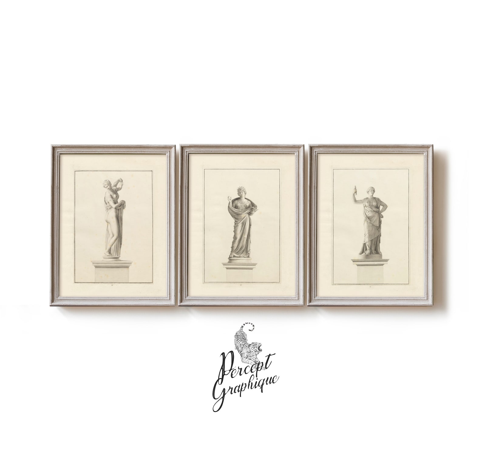 Set of 3 Classical Drawings Instant Download | Feminine Classical Greek ...