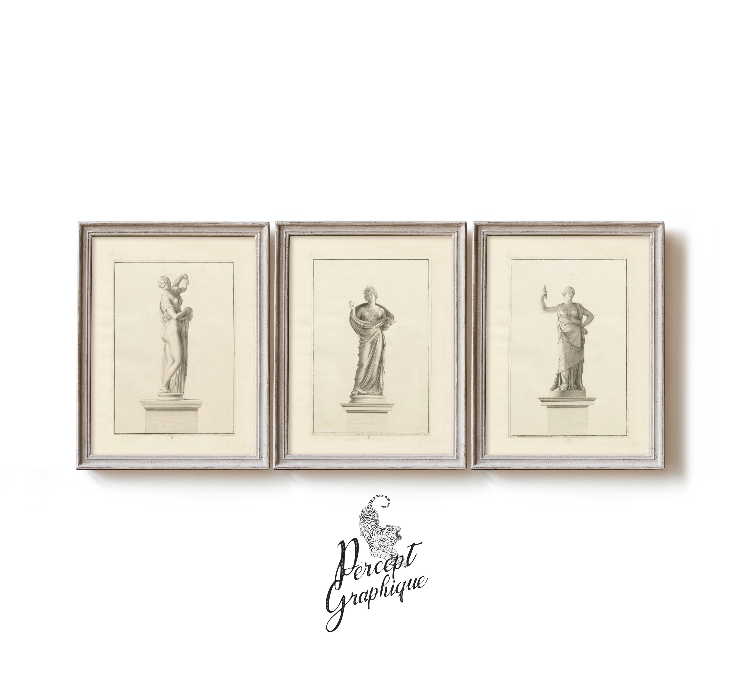 Set of 3 Classical Drawings Instant Download | Feminine Classical Greek ...