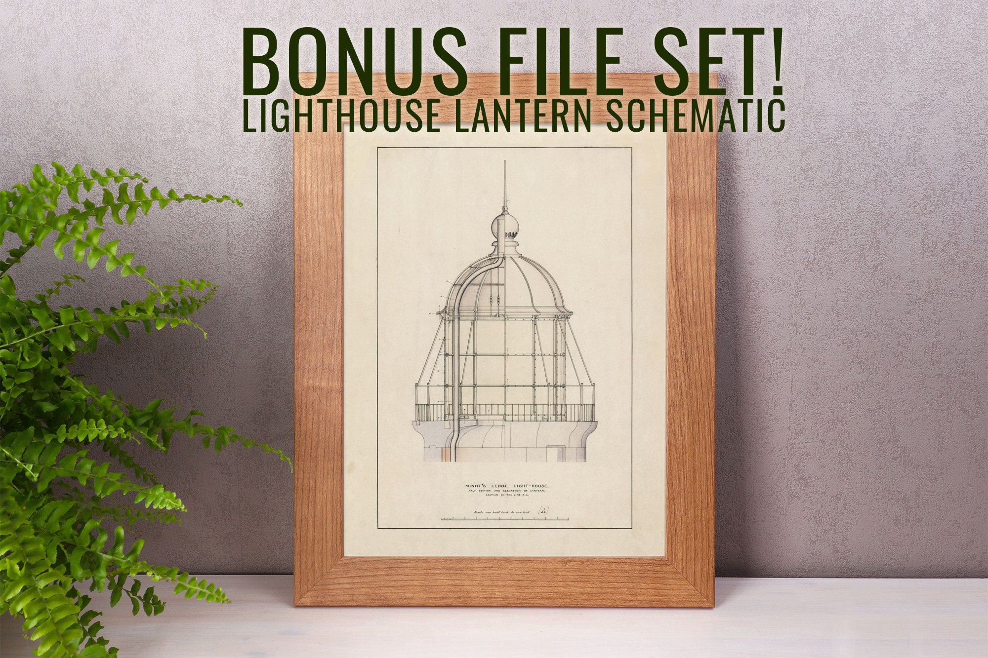 Set of Lighthouse Architectural Drawings Instant Download | Historic ...