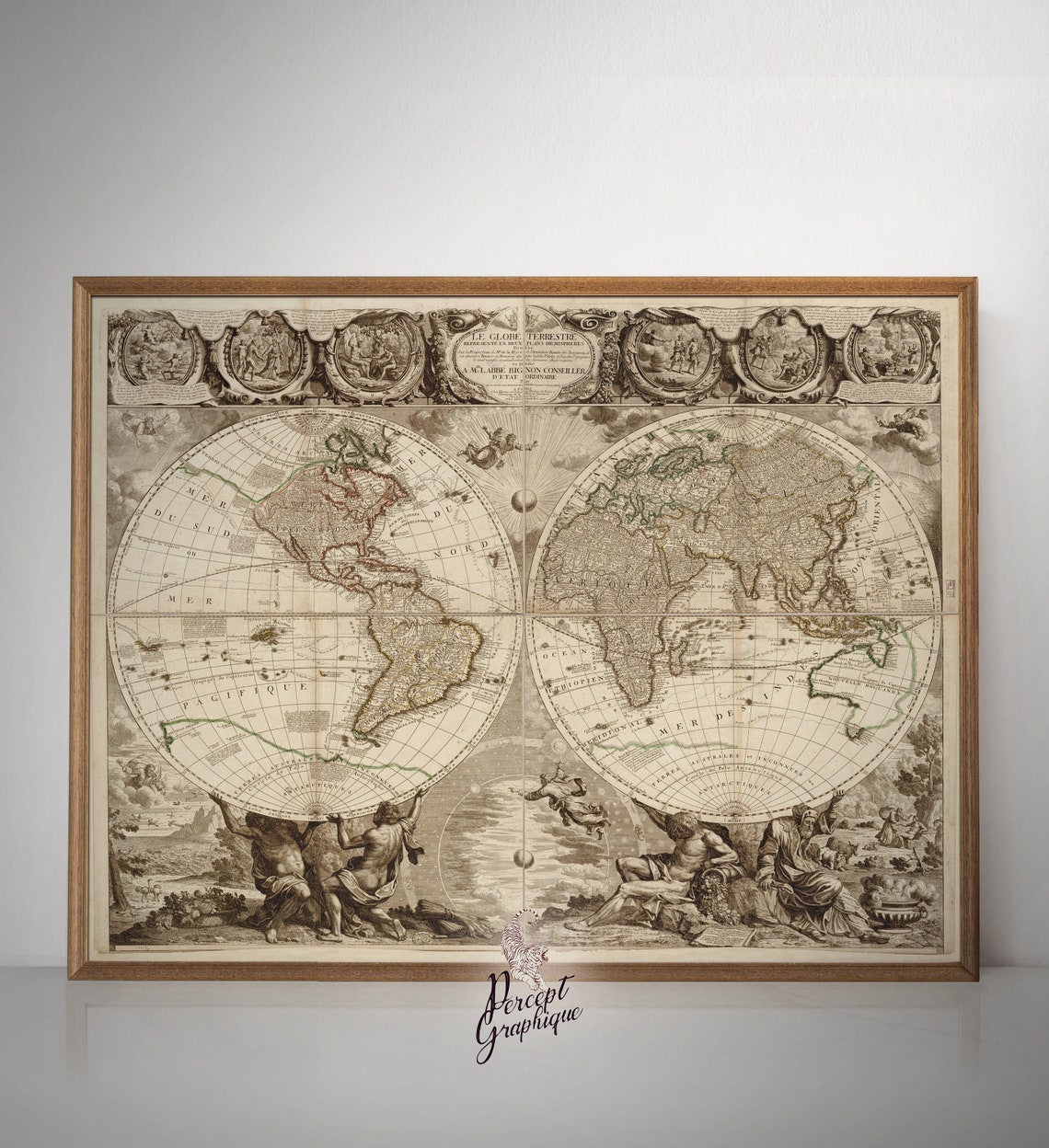 Gorgeous Antique Oversized World Map Large Vintage - Etsy