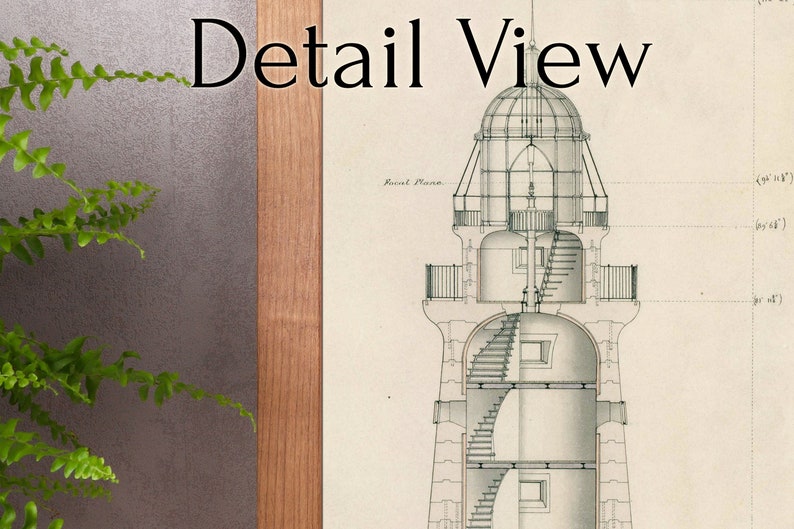 Set of Lighthouse Architectural Drawings Instant Download | Historic ...