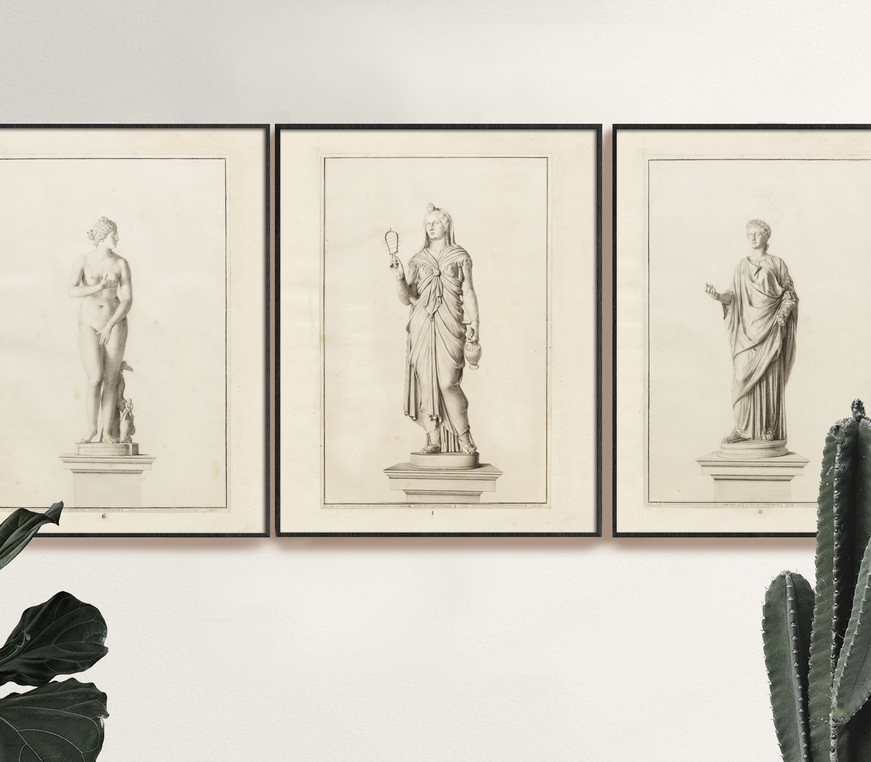Set of 3 Roman Greek Drawings Instant Download | Classical Minimalist ...