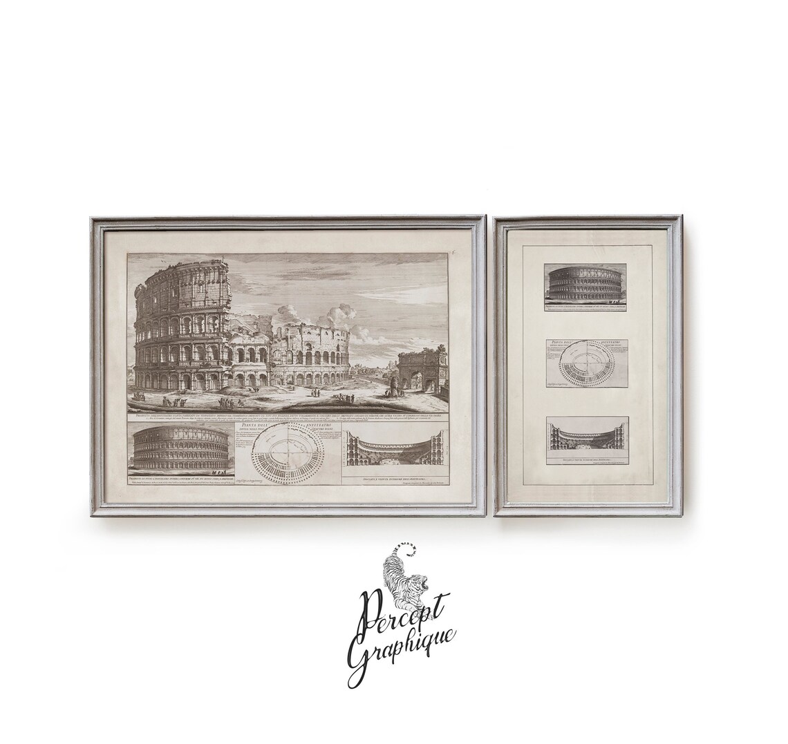 Set of Colosseum Ink Etchings Instant Digital Download | Roman Greek ...