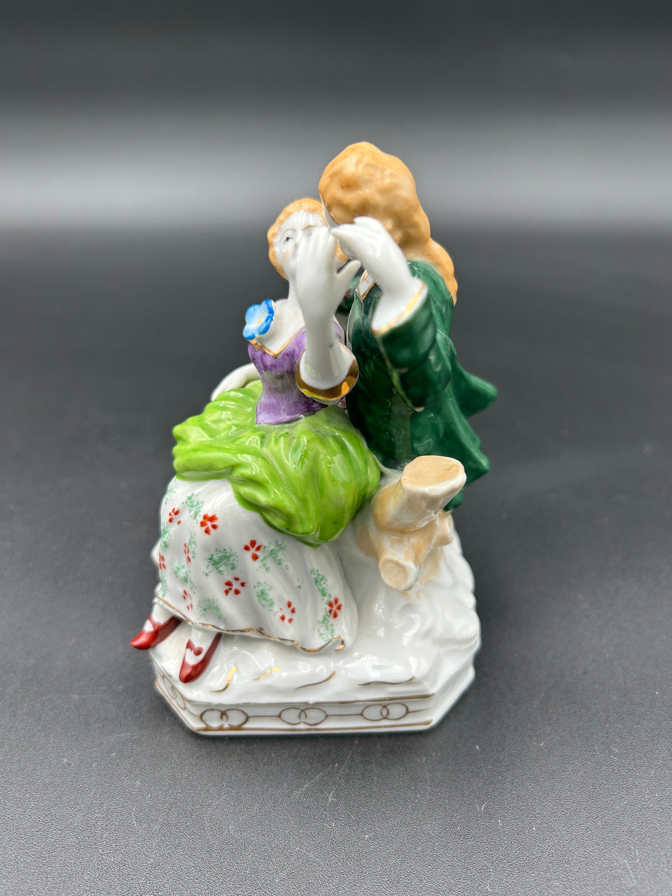 Decorative Colonial Couple Hand Painted Porcelain Figurine Made in ...