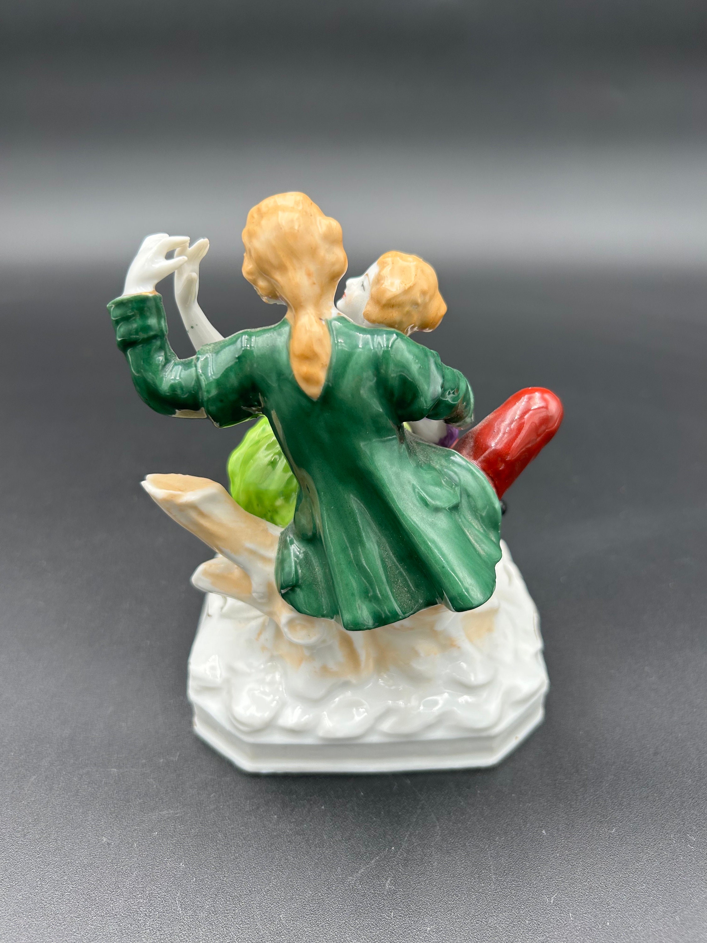 Decorative Colonial Couple Hand Painted Porcelain Figurine Made in ...