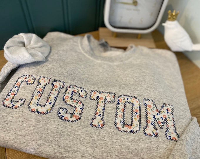 Custom Embroidered Appliqué Sweatshirt, Personalized Christmas Gifts ...