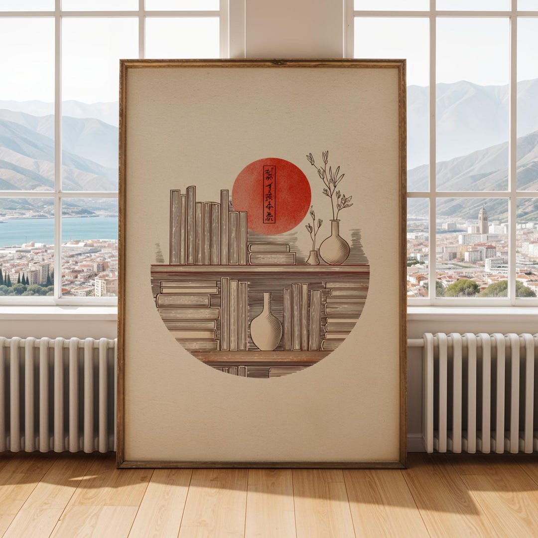 Bookshelf Art Print, Library Wall Art, Dark Academia Decor, Book Lover ...