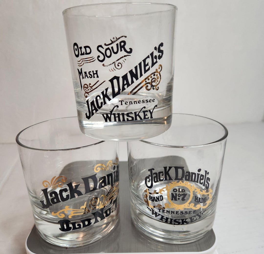Jack Daniels Glasses Glass 3 Different Whiskey Tennessee No. 7 Rocks - Etsy
