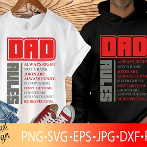 Dad Rules Father's Day Gifts Svg, Dad Birthday Gifts From Daughter Png ...