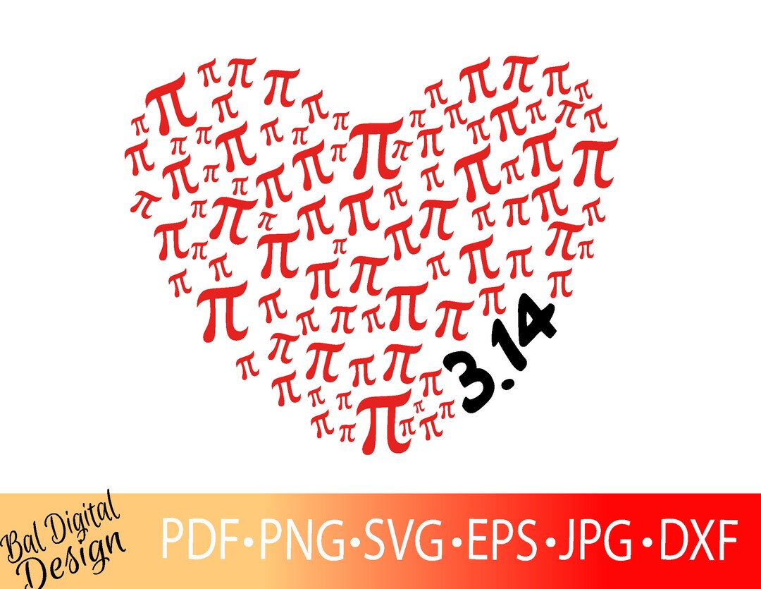 Happy Pi Day Heart Love SVG - Teacher Math Gift Inpire Me PNG - School ...
