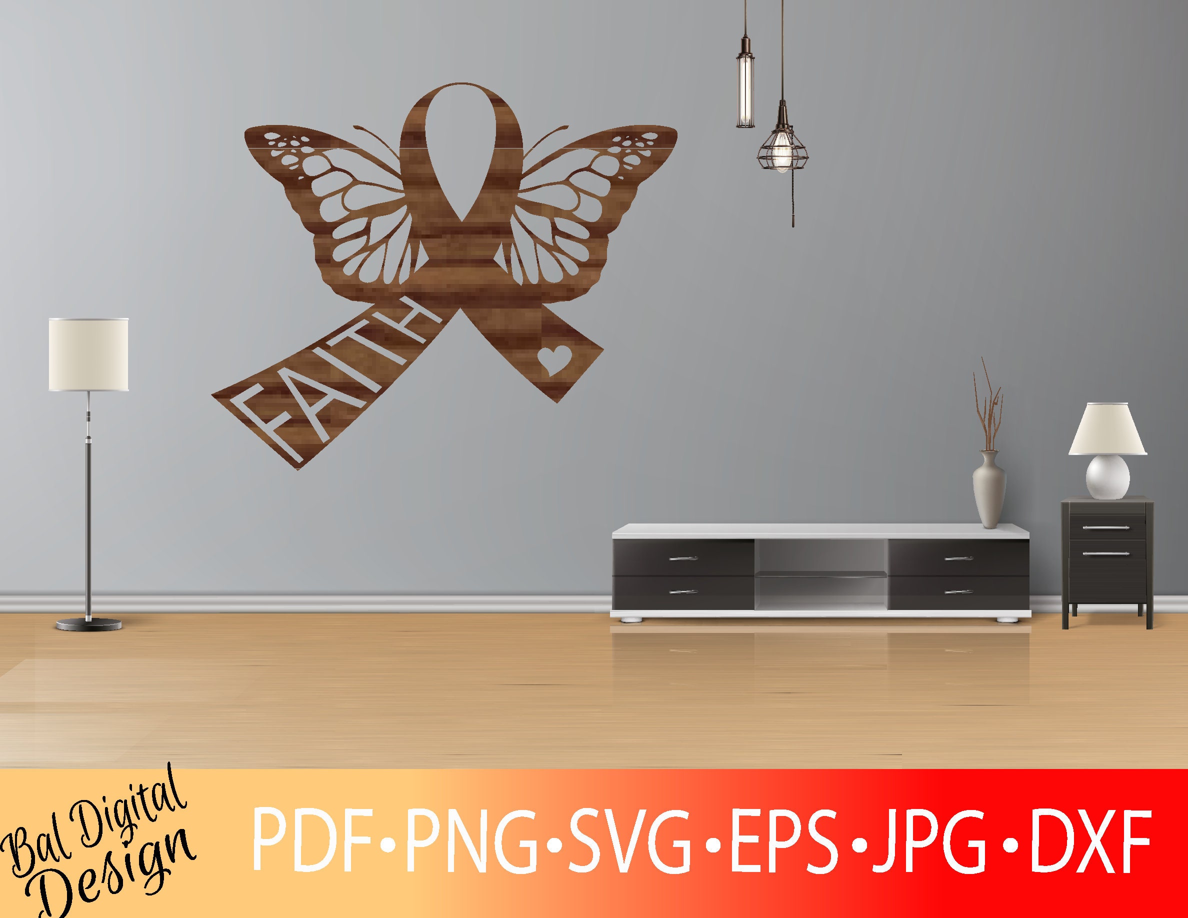 Cancer Awareness Butterfly Svg, Breast Liver Cancer Ribbon Svg, Faith ...