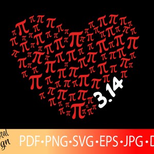 Happy Pi Day Heart Love SVG - Teacher Math Gift Inpire Me PNG - School ...