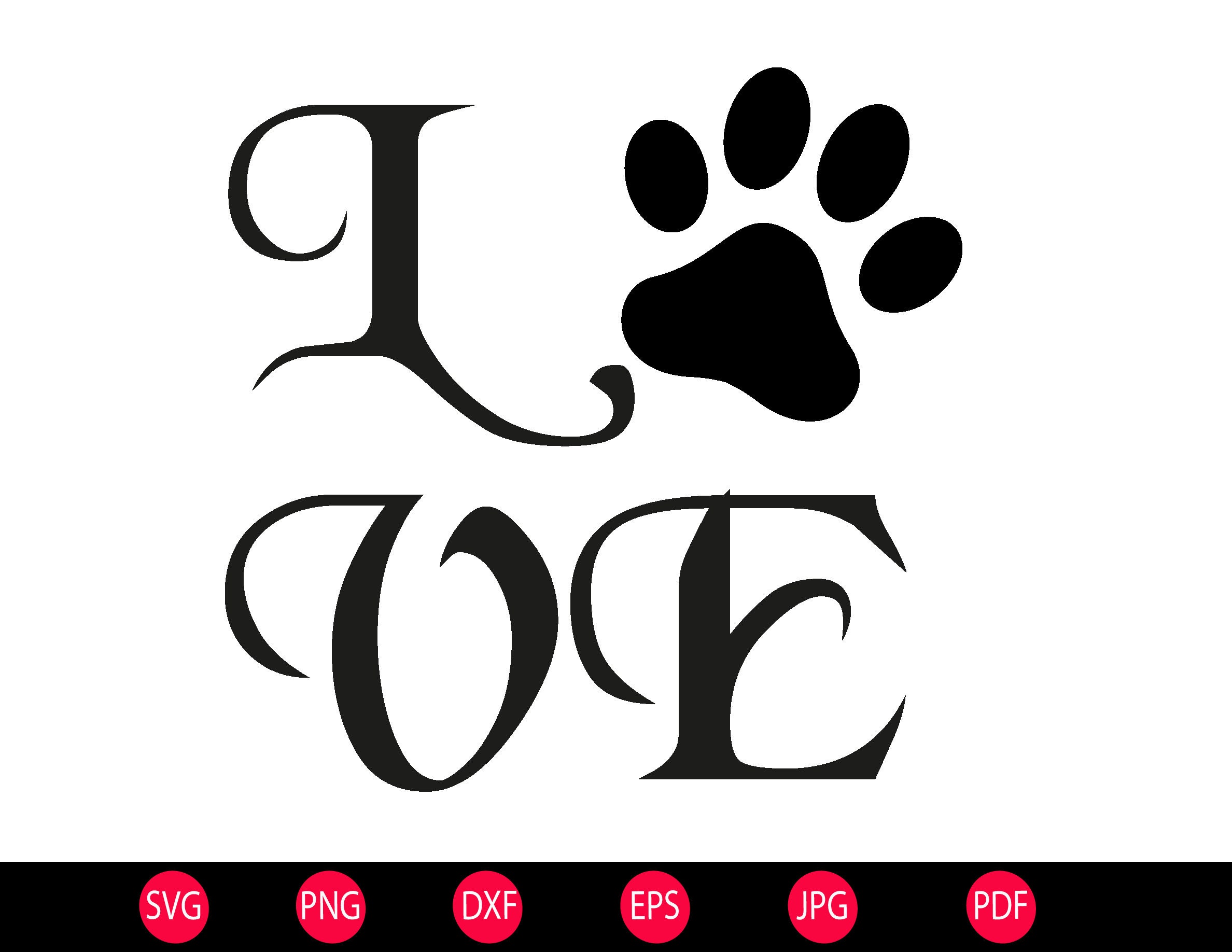 Dog Paw Print Svg Bundle, Valentine's Day Png Dxf, Cat Paw Heart Love ...