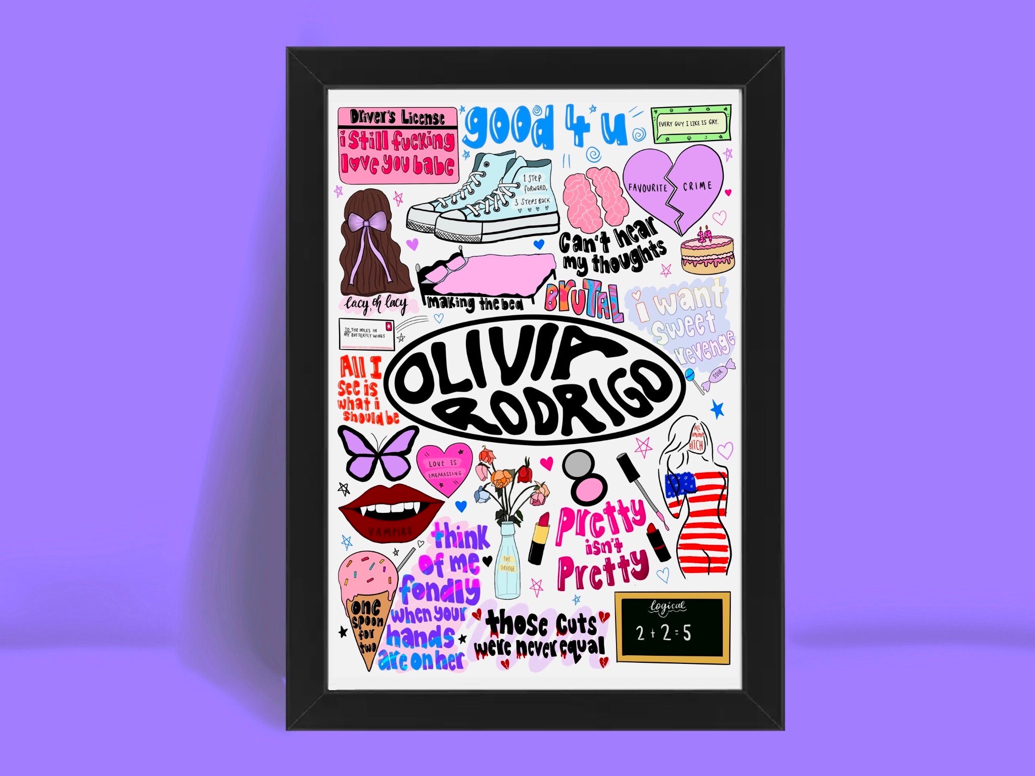 Olivia Rodrigo Lyric Print Olivia Rodrigo, GUTS, Guts, Sour, Sour Tour ...