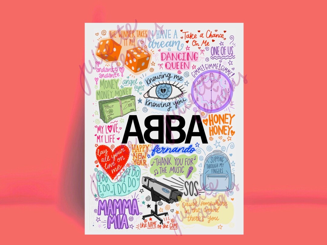 ABBA Lyric Print! Abba Fan, Abba Poster, Abba Print, Abba Lyric, Abba ...