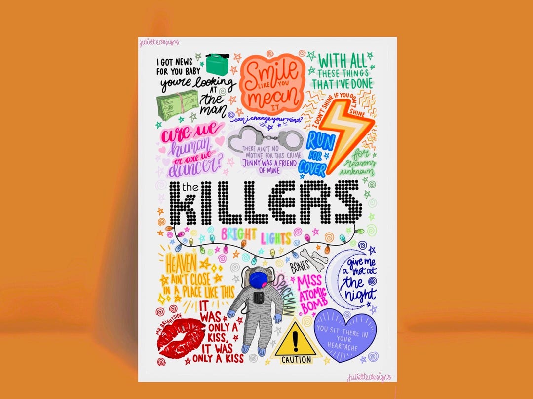 The Killers Lyric Print the Killers, Brandon Flowers, Mr Brightside ...