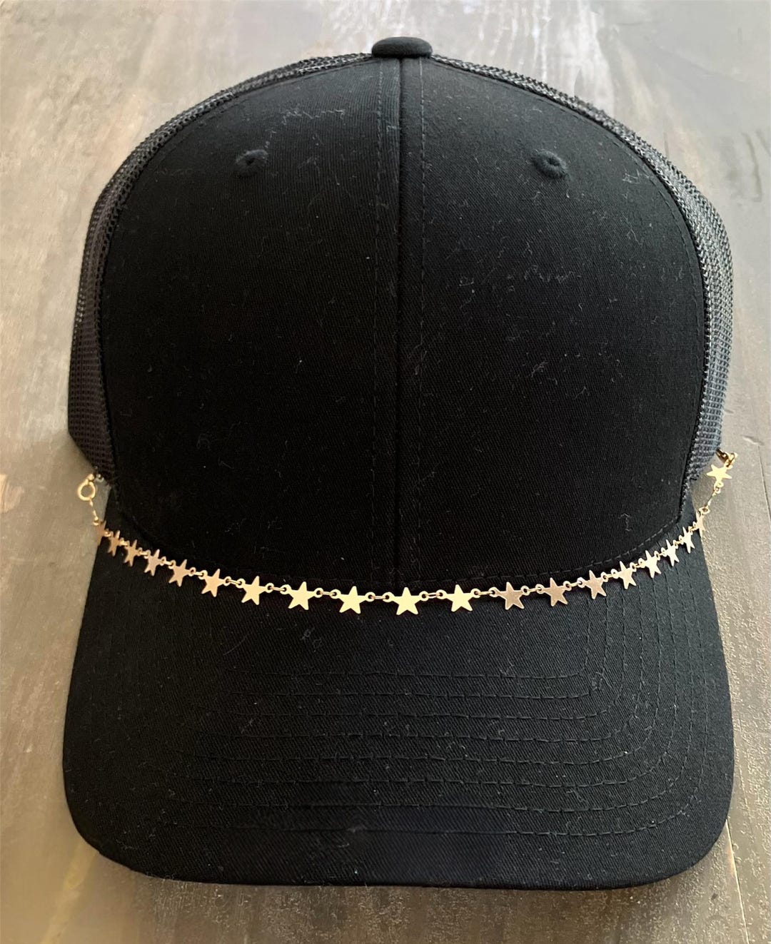 Gold Star Trucker Hat Chain, Bill Chain, Hat Accessory, Baseball Hat ...