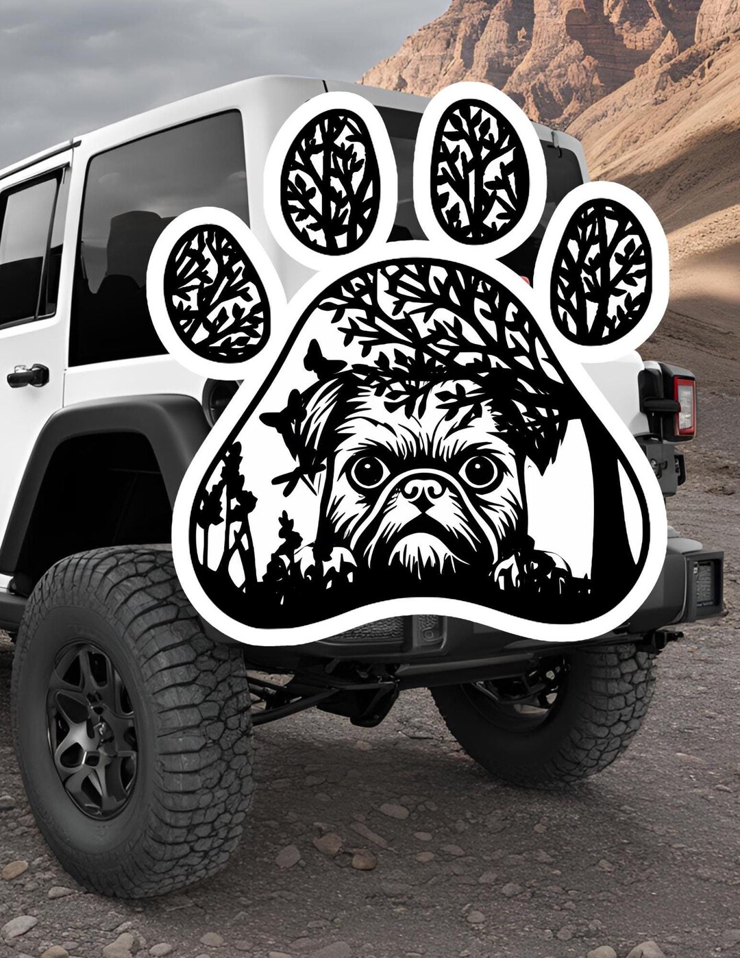 Paw Print Sticker, Dog Breed Sticker, Brussels Griffon, Sticker, Paw ...