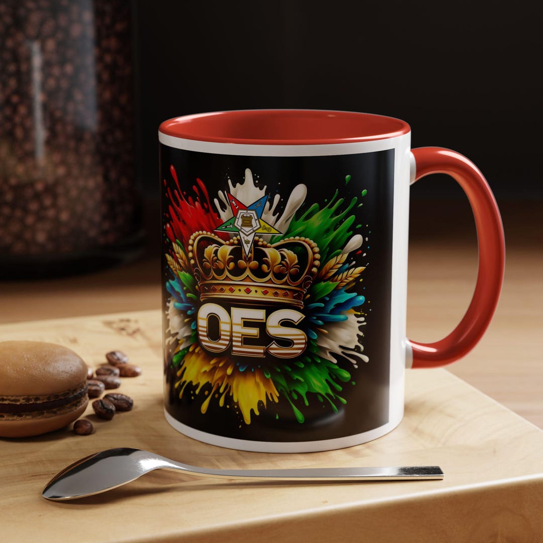 Mug, OES Order of Eastern Star Colorful Splash Coffee Cup, Tea Mug ...