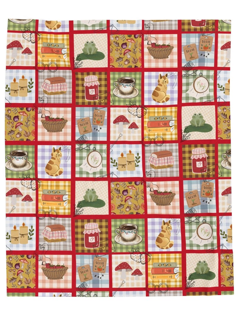 Colorful Patchwork Cottage Core Blanket Grandma's Cozy Throw - Etsy