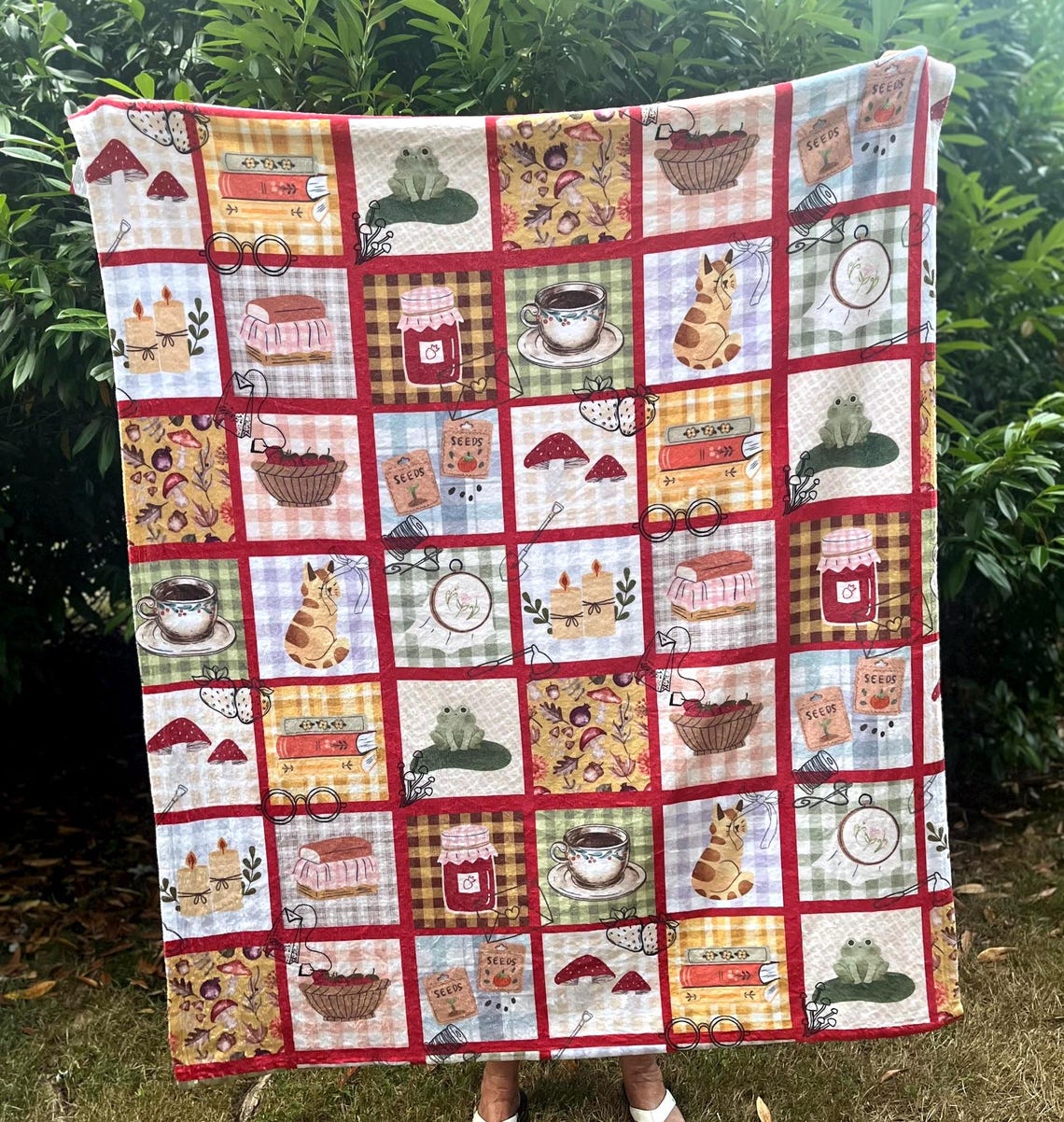 Colorful Patchwork Cottage Core Blanket Grandma's Cozy Throw - Etsy