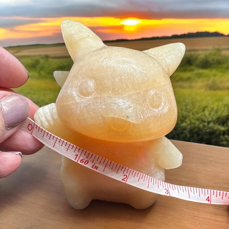 Pokémon Yellow Calcite Pikachu Statue Crystal Stone Figurine for ...