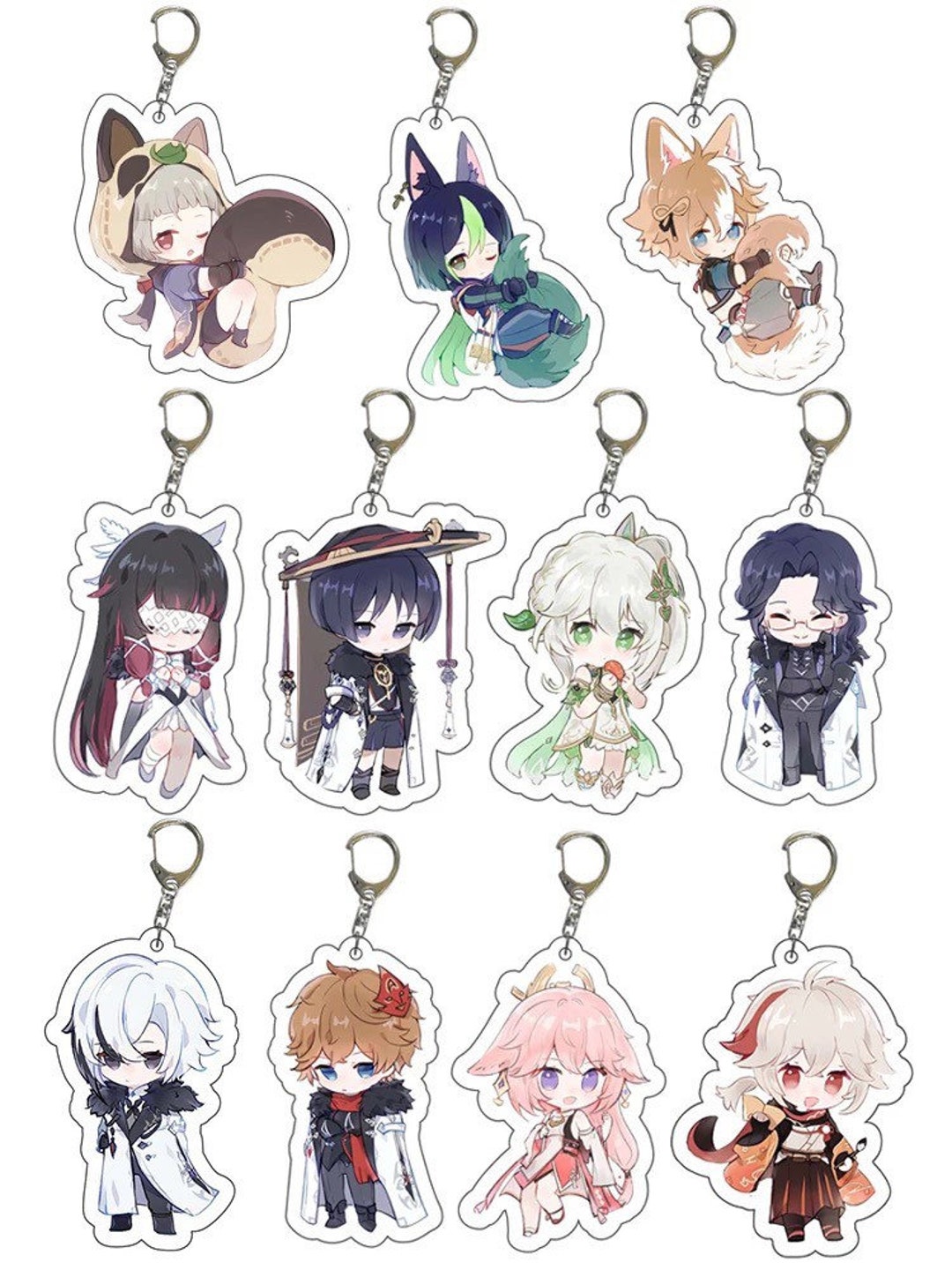 Game Anime Genshin Impact Keychain Childe Xiao Hu Tao Kazuha Itto ...