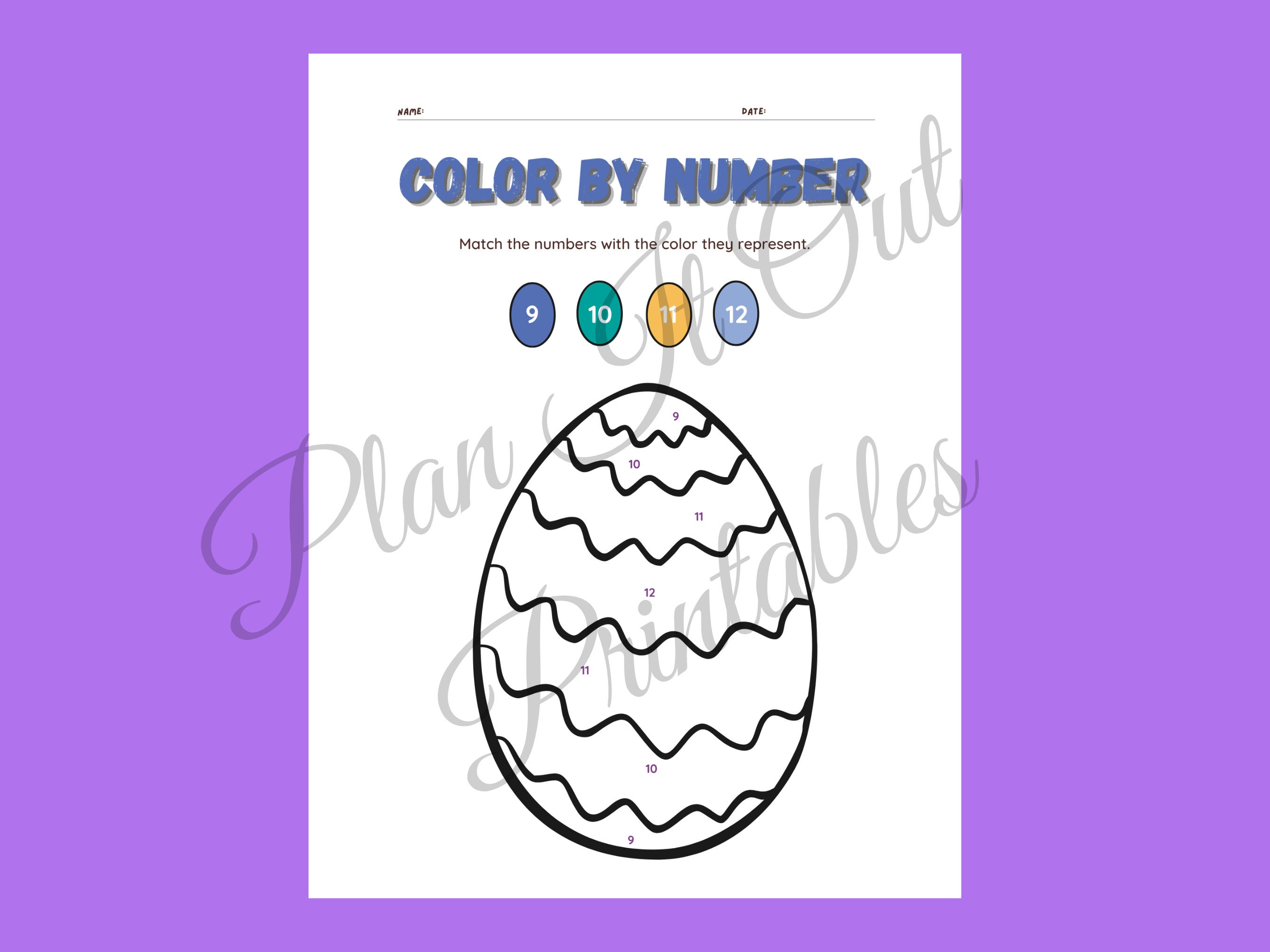 Easter Egg Color by Number | Color by Number | Activity for Kids ...