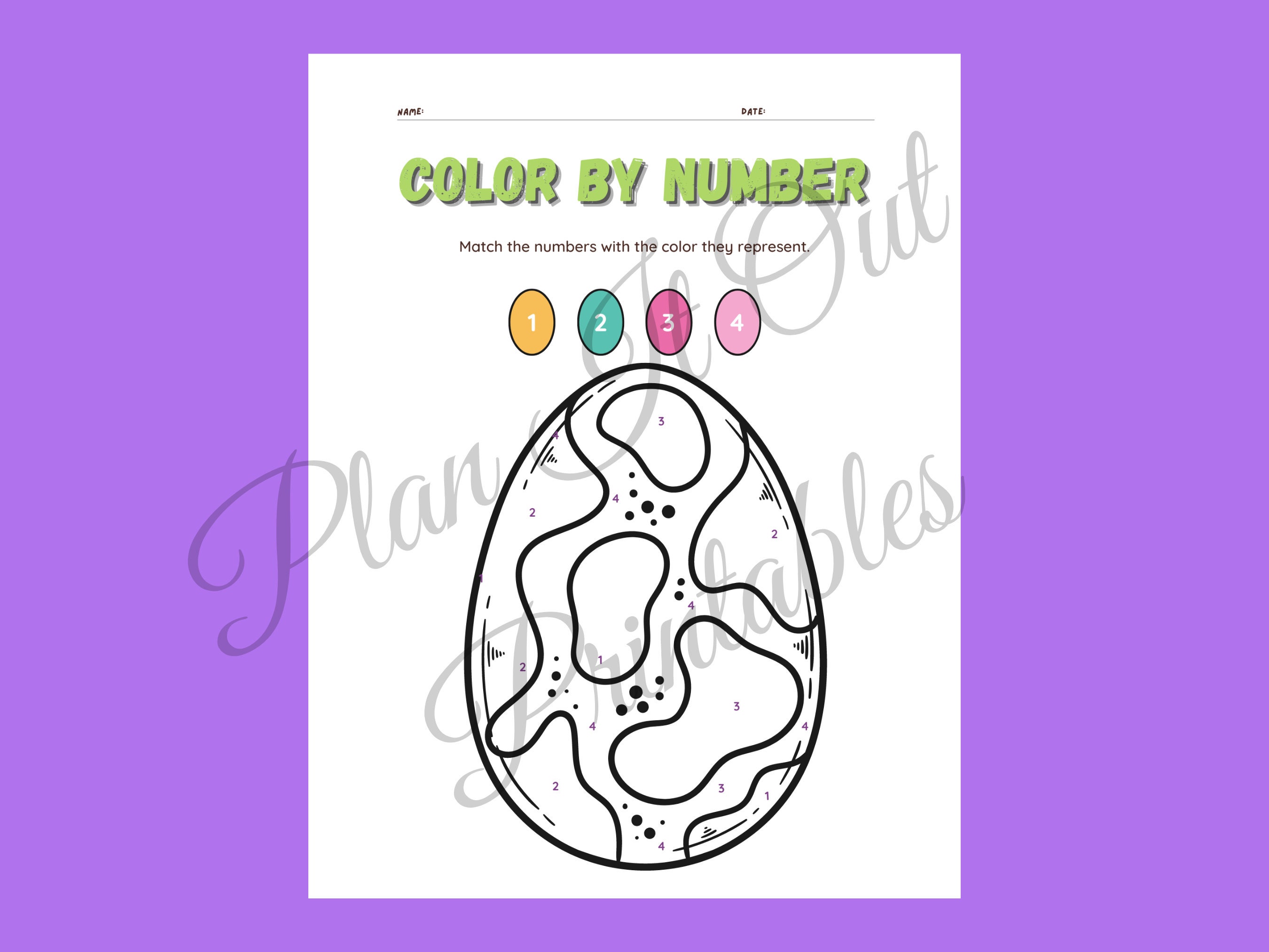Easter Egg Color by Number | Color by Number | Activity for Kids ...