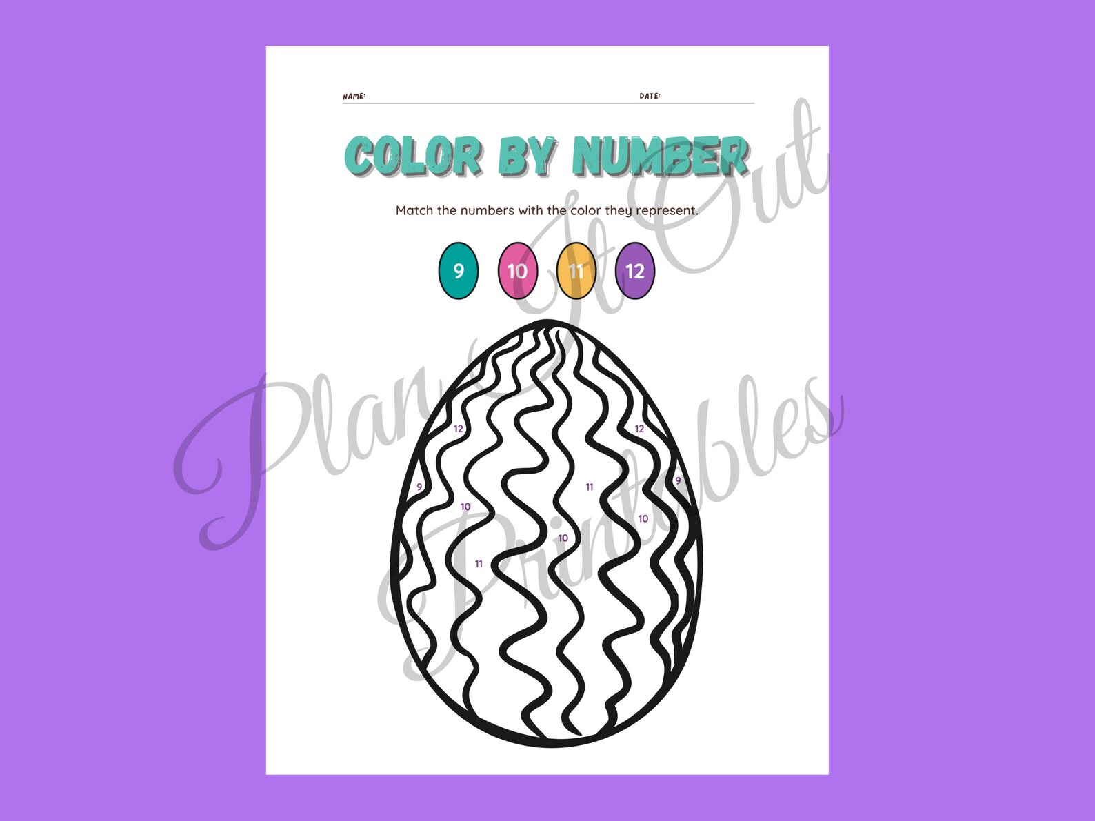 Easter Egg Color by Number | Color by Number | Activity for Kids ...