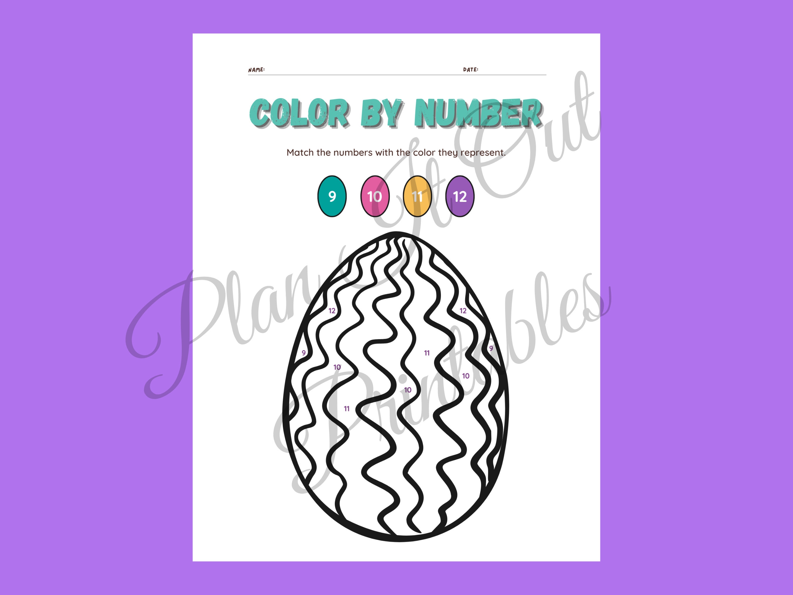 Easter Egg Color by Number | Color by Number | Activity for Kids ...