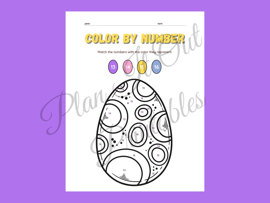 Easter Egg Color by Number | Color by Number | Activity for Kids ...