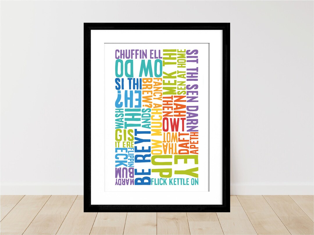 Yorkshire Sayings Colourful Ey Up, Be Reyt, Slang, Dialect, Print Wall ...