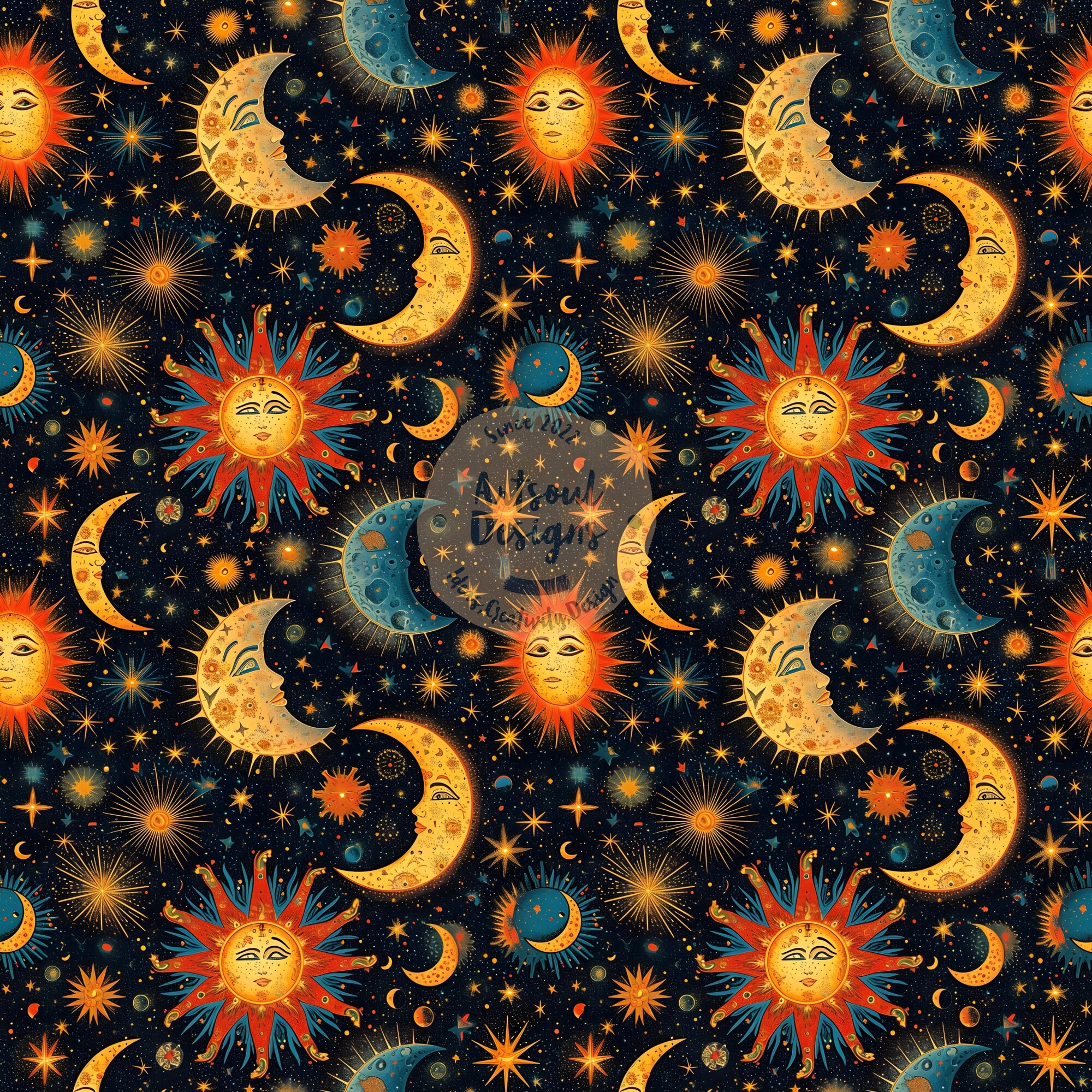 Celestial Space Seamless Pattern for Commercial Use, Surface Pattern ...