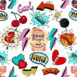 Comic Style Pop Art Repeating Seamless Pattern Design,tiling Designs ...