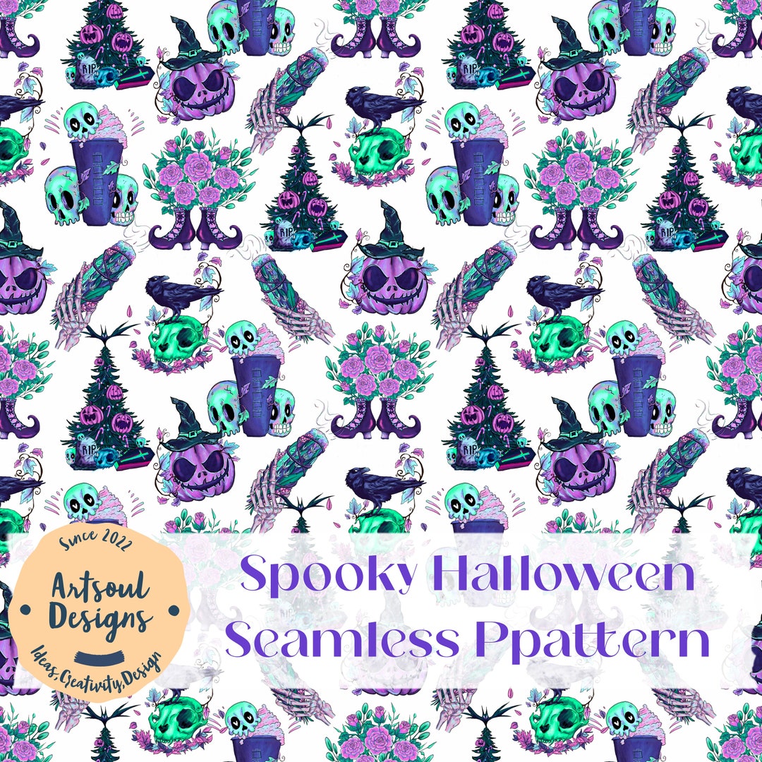 Spooky Halloween Repeating Seamless Pattern Design,tiling Designs,paper ...