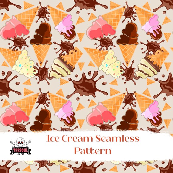 Ice Cream Repeating Seamless Pattern Designtiling - Etsy