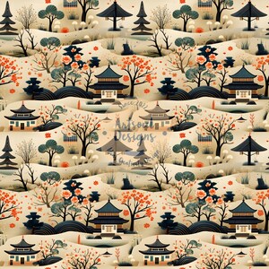 Retro Japanese Repeating Seamless Pattern Design,tiling Design,digital ...