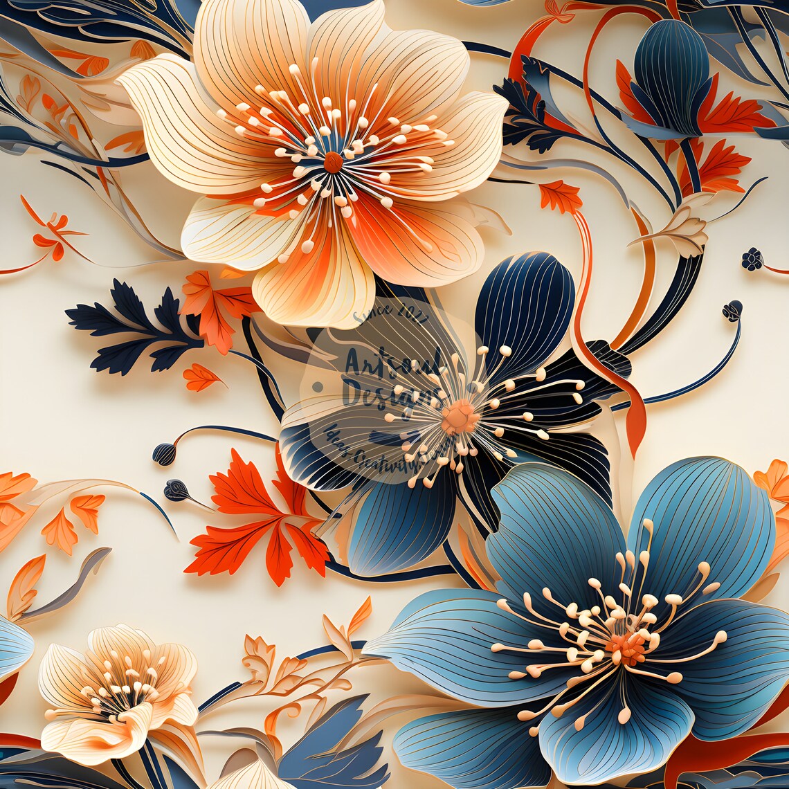 Kamawanu Tenugui Seamless Pattern for Commercial Use, Surface Pattern ...