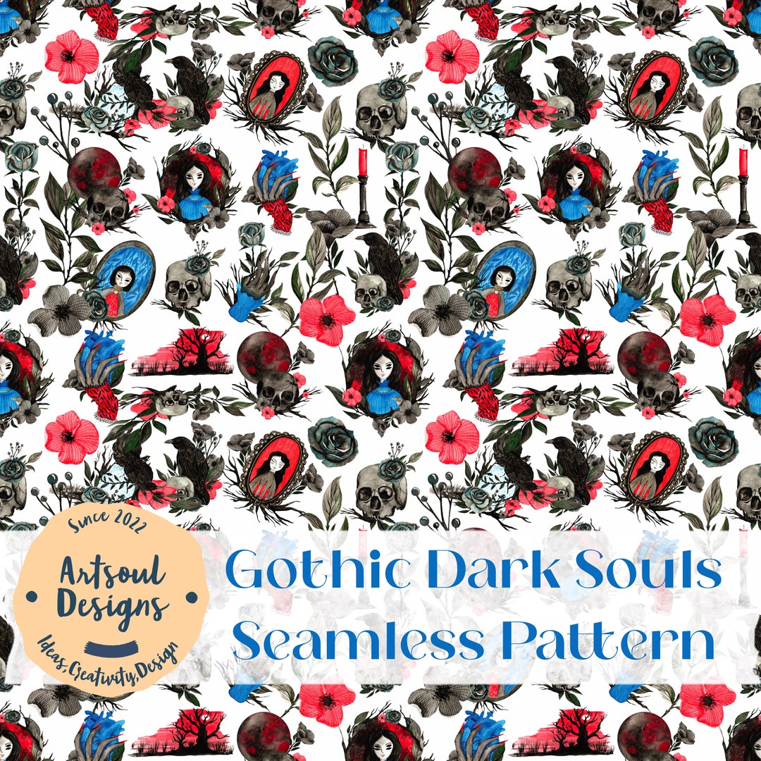 Gothic Dark Souls Repeating Seamless Pattern Design,tiling Designs ...