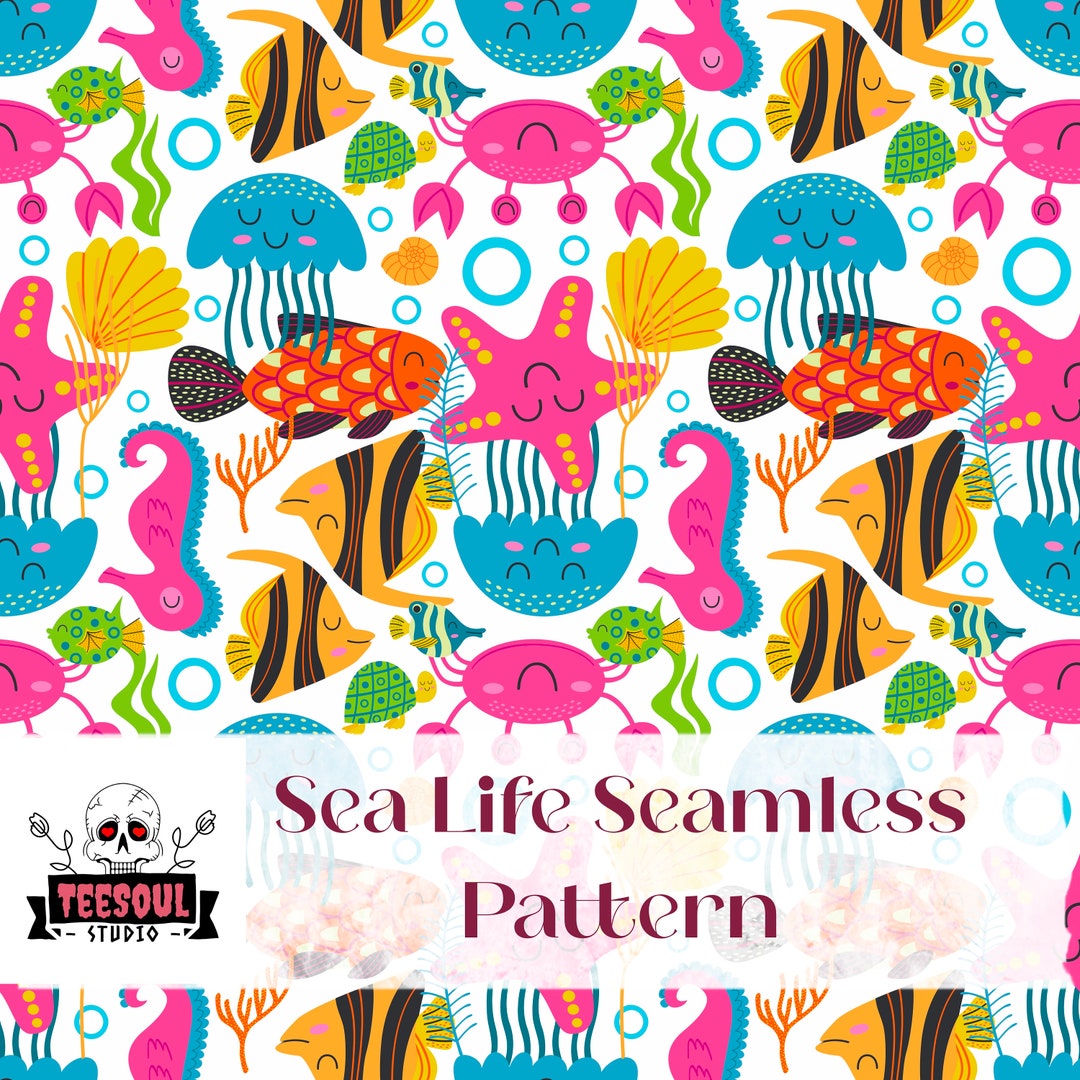 Sea Life Repeating Seamless Pattern Design,tiling Designs,paper,fabric ...