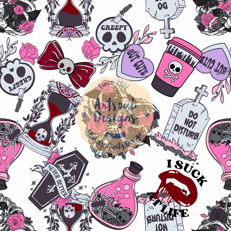 Creepy Goth Repeating Seamless Pattern Design,tiling Designs,paper ...